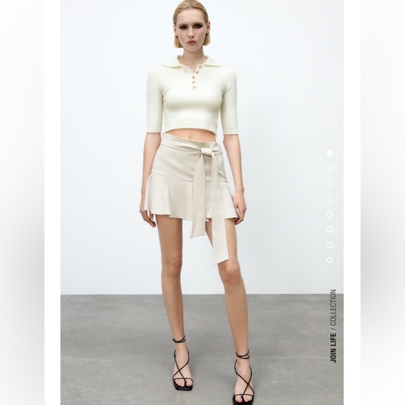 Zara | Shorts | Zara Belted Ruffled Skort | Poshmark